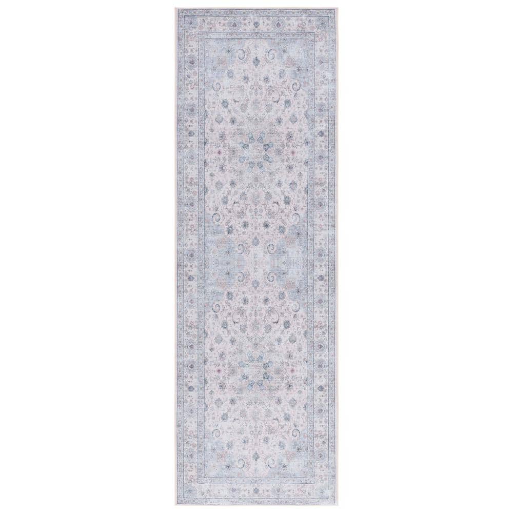 SAFAVIEH Tucson Beige/Green 3 ft. x 8 ft. Machine Washable Floral ...