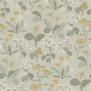 A-Street Prints Elda Green Delicate Daisies Wallpaper Sample 4080 ...