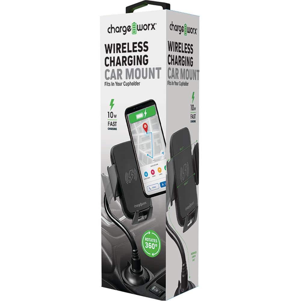 CHARGEWORX Wireless Charging Cupholder CHA-CX9710BK - The Home Depot