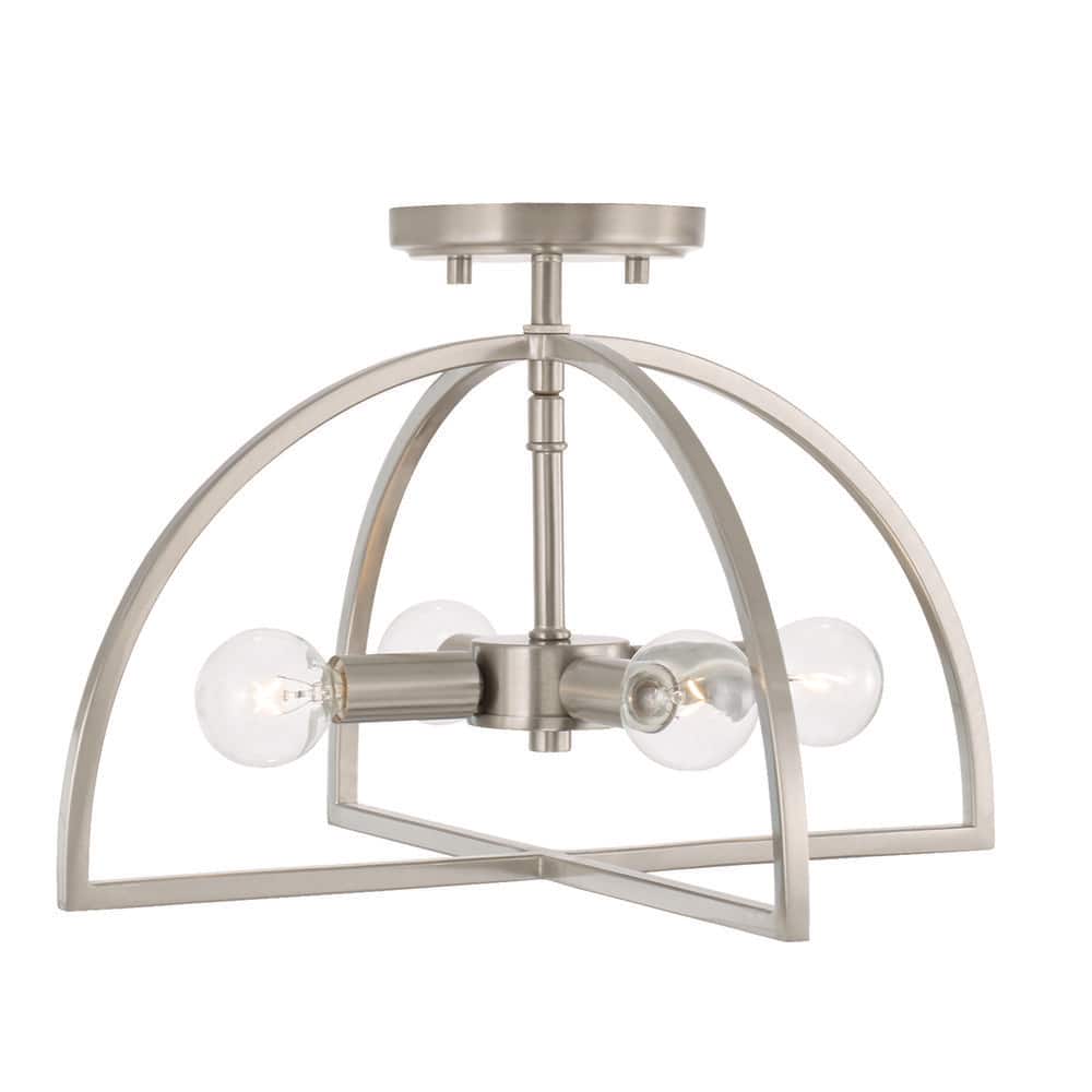 HOMEPLACE LIGHTING Lawson 15 in. W x 9 in. H 4-Light Modern Dual Mount ...