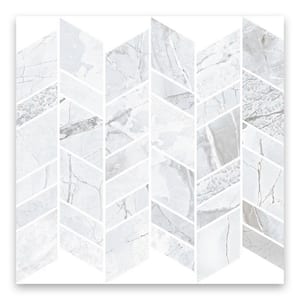 Apollo Tile Splendor Gray 11.81 in. x 11.81 in. Matte Porcelain Mosaic ...