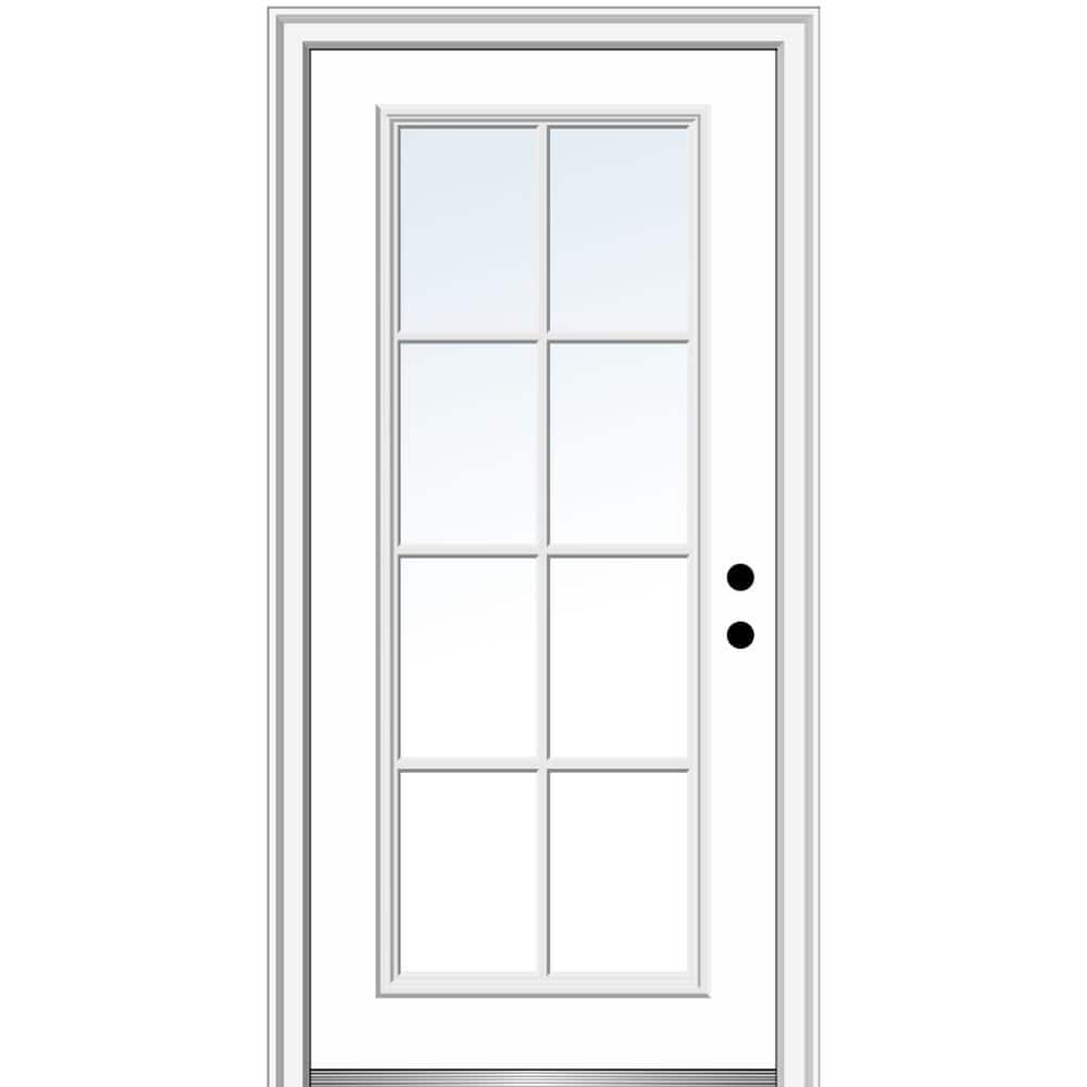 MMI DOOR 32 in. x 80 in. Simulated Divided Lites Left-Hand Full Lite ...