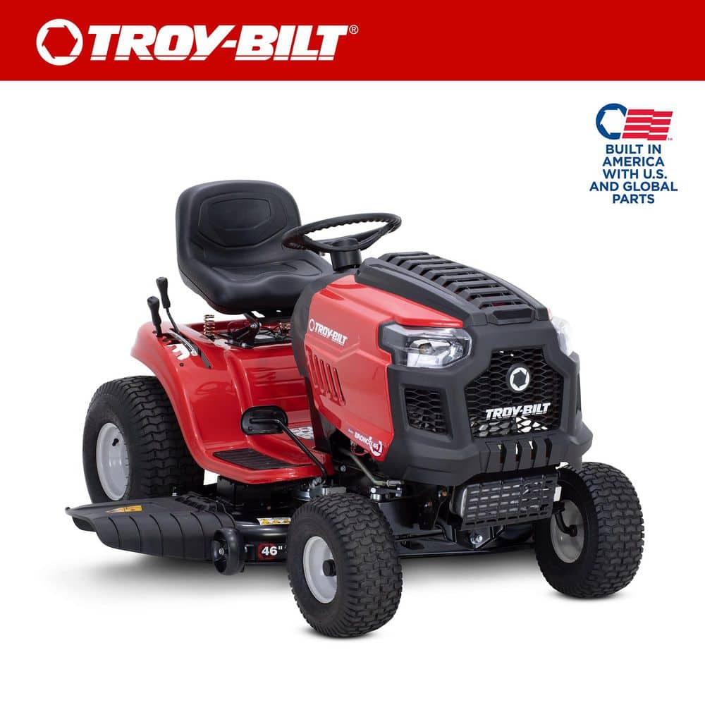 Troy-Bilt Bronco 46 in. 547cc Engine Automatic Drive Gas Riding Lawn ...