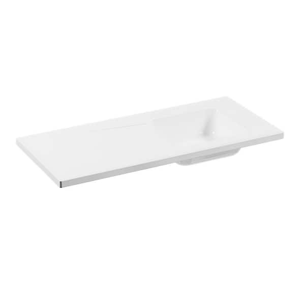 Mediterraneo 4 ft. L x 6.4 in. D Solid Surface Countertop in Semi-Gloss ...