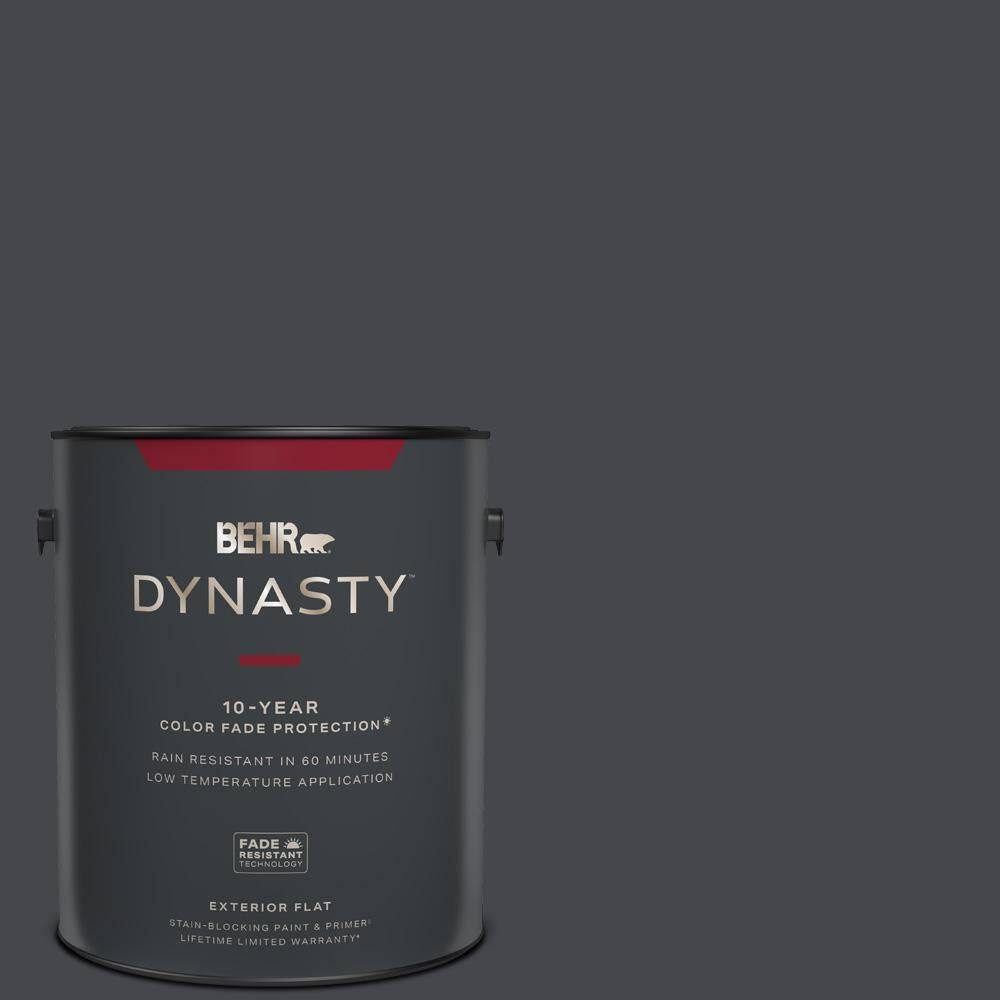BEHR DYNASTY 1 gal. #PPU26-23A Dark Secret Flat Exterior Stain-Blocking ...