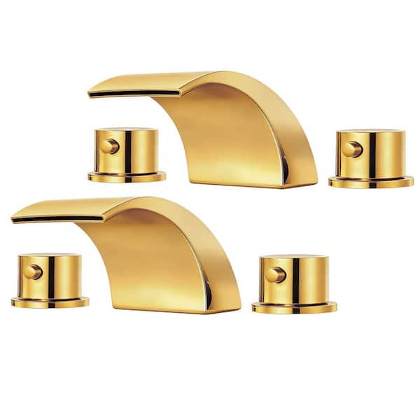 AKLFGN Double Handles 8 in. Widespread Bathroom Faucet 3-Hole Sink ...