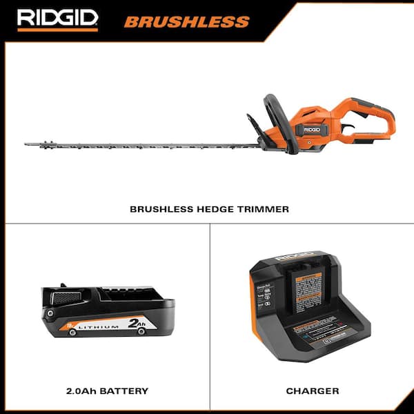 RIDGID - Cordless Hedge Trimmers - The Home Depot