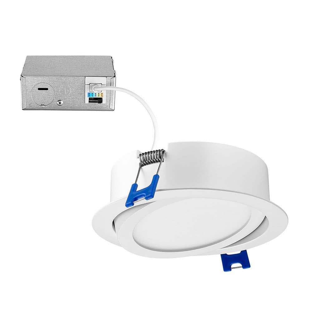 Reviews for Maxxima 4 in. 5 CCT Slim Recessed LED Gimbal Downlight ...