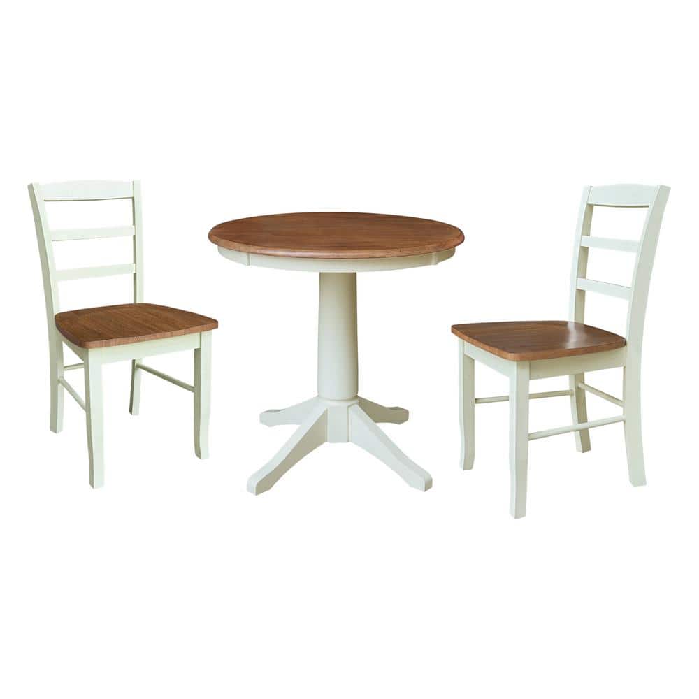International Concepts Olivia 3-Piece 30 in. Round Hickory/Shell Solid ...