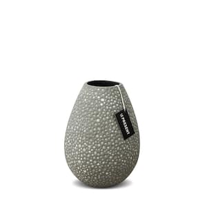Drop Wide Short Ceramic Vase In Light Gray Matte 6 in. Height D370.097 ...
