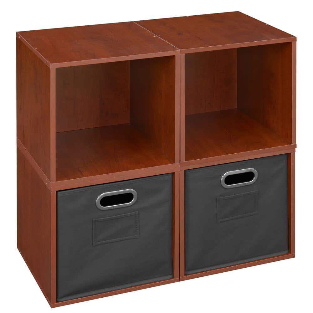 Regency 26 in. H x 26 in. W x 13 in. D Gray Wood 6-Cube Organizer ...
