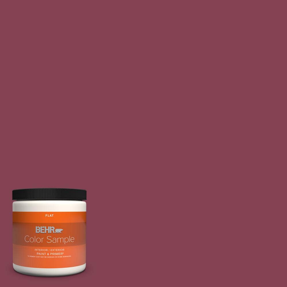 BEHR PREMIUM PLUS 8 oz. #M130-7 Sugar Beet Flat Interior/Exterior Paint ...
