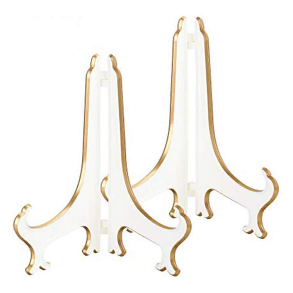 Afoxsos 8 in. Decorative Plate Stand Holder Plastic Picture Easel ...