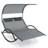 Costway Gray Metal Outdoor Rocking Chair HCST01570 - The Home Depot