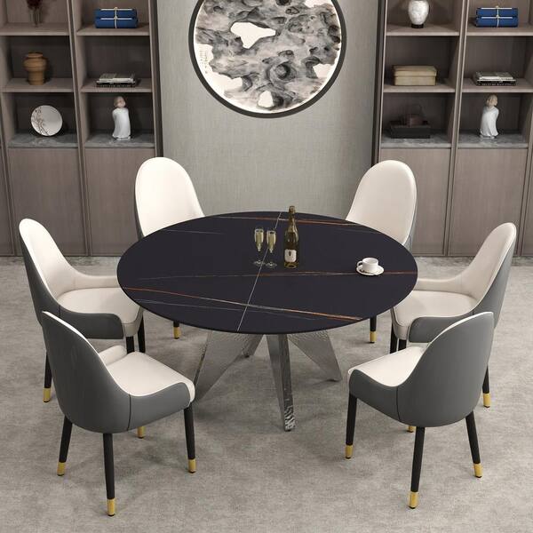 Silver pedestal dining table store