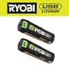 RYOBI USB Lithium 3.0 Ah Lithium-ion Rechargeable Battery (2-Pack ...