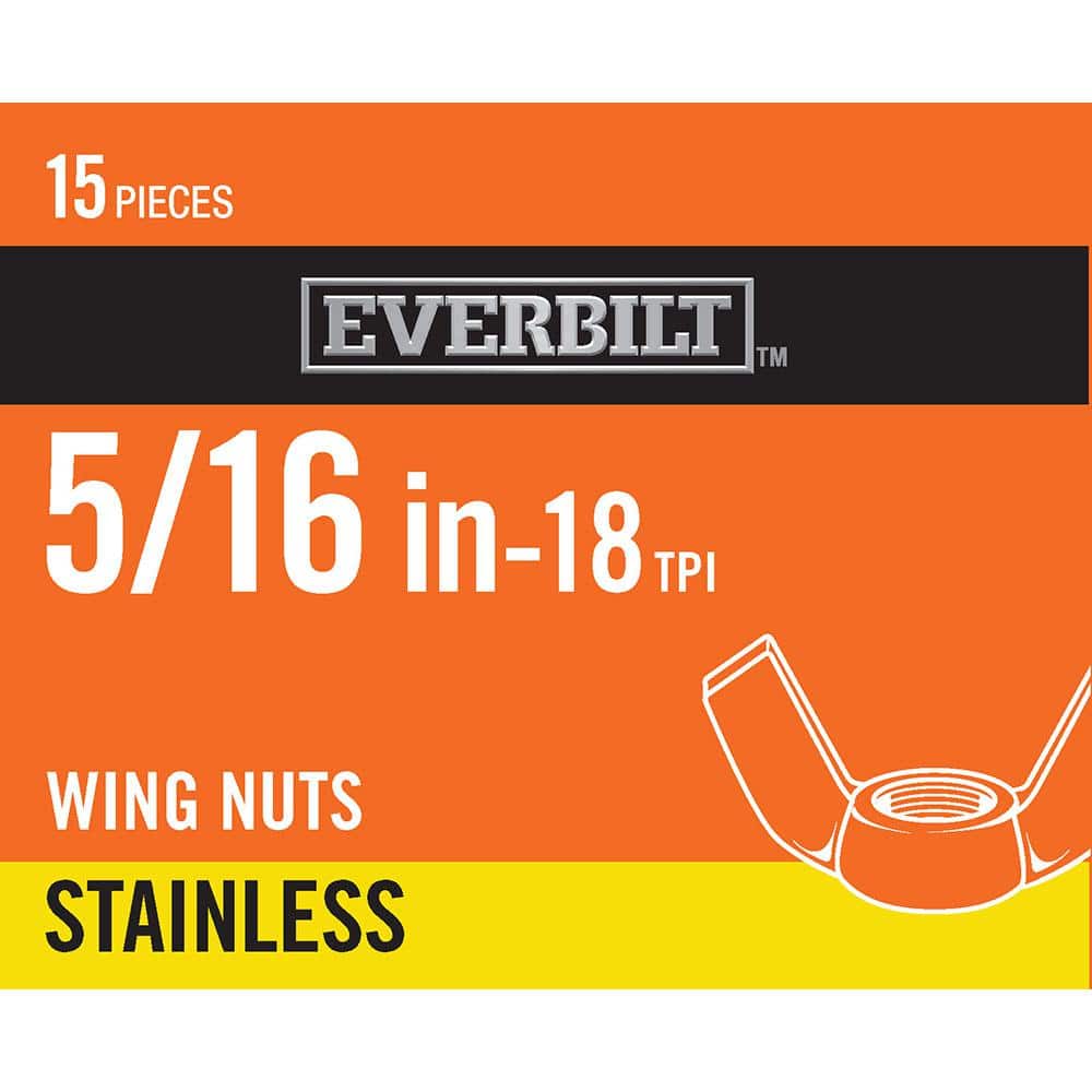 Everbilt 5/16 in.-18 Stainless Steel Wing Nut (15-Pack) 807532 - The ...