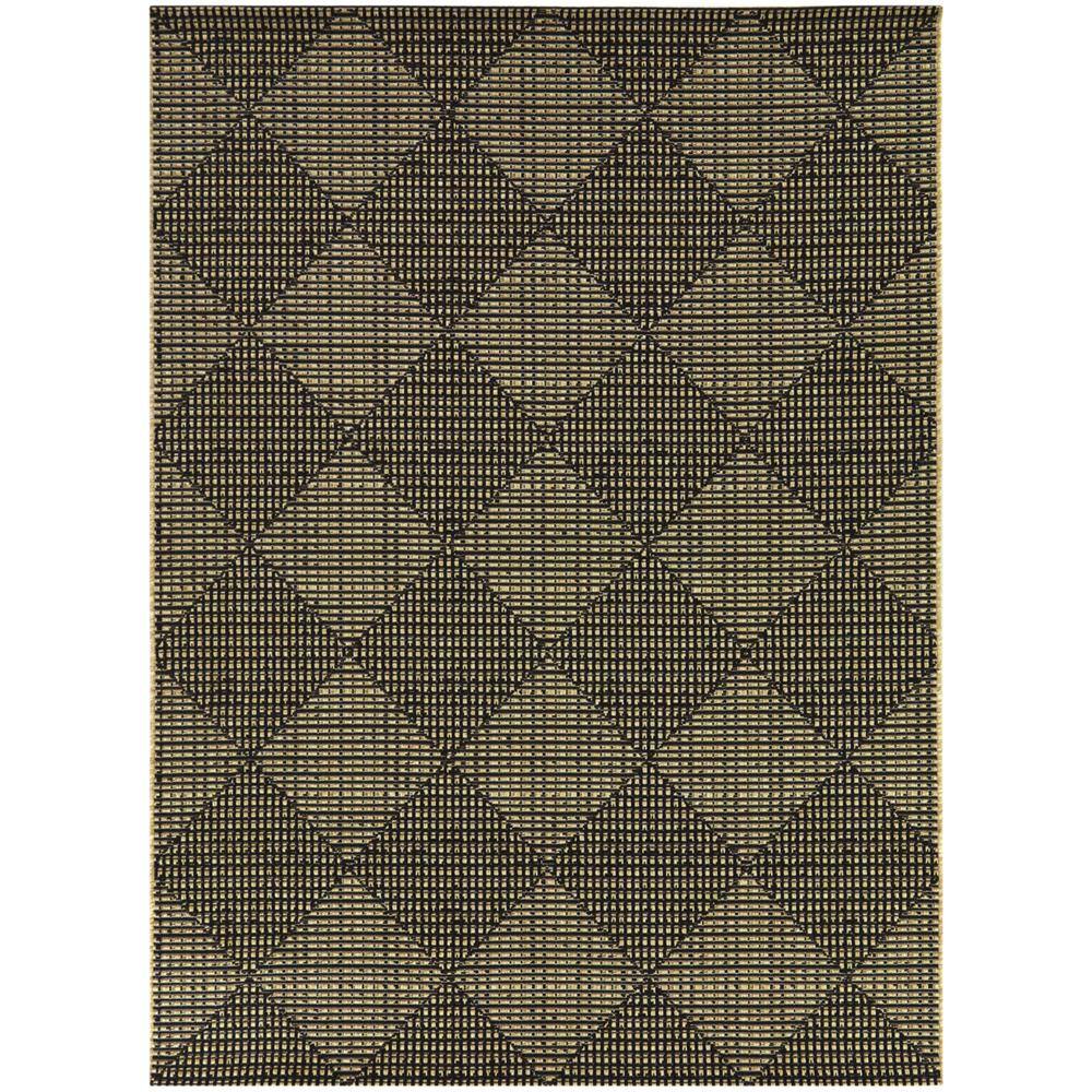 Hampton Bay Chasewood Dark Brown 7 ft. x 9 ft. Geometric Indoor/Outdoor ...