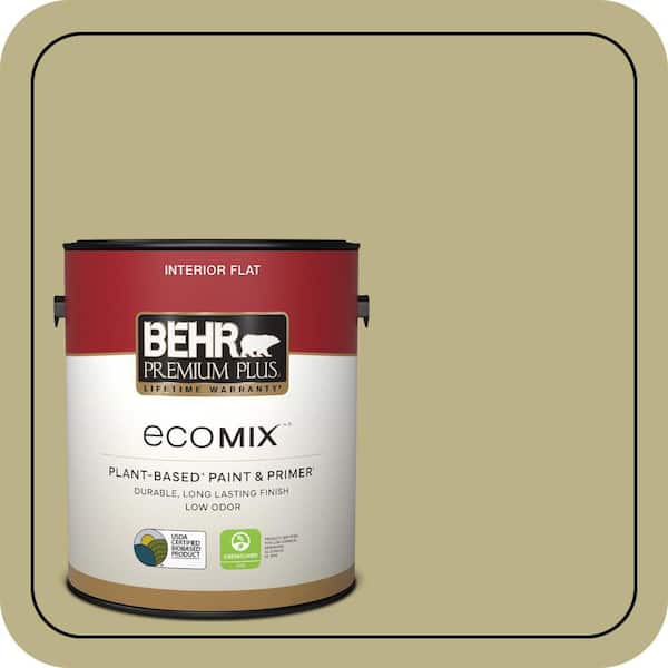 BEHR PREMIUM PLUS 1 gal. #390F-5 Ryegrass Flat EcoMix Plant-Based ...