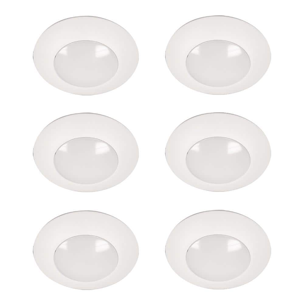 HALO HLC 4 in. 3000K Integrated LED Recessed Light Trim (6-Pack ...
