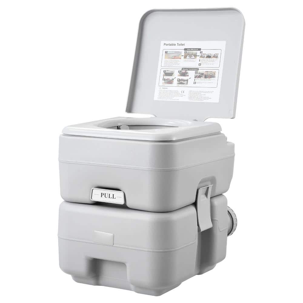 SVOPES Portable Toilet 5.3 Gal. Waste Tank, 3.2 Gal. Flush Tank, Push ...