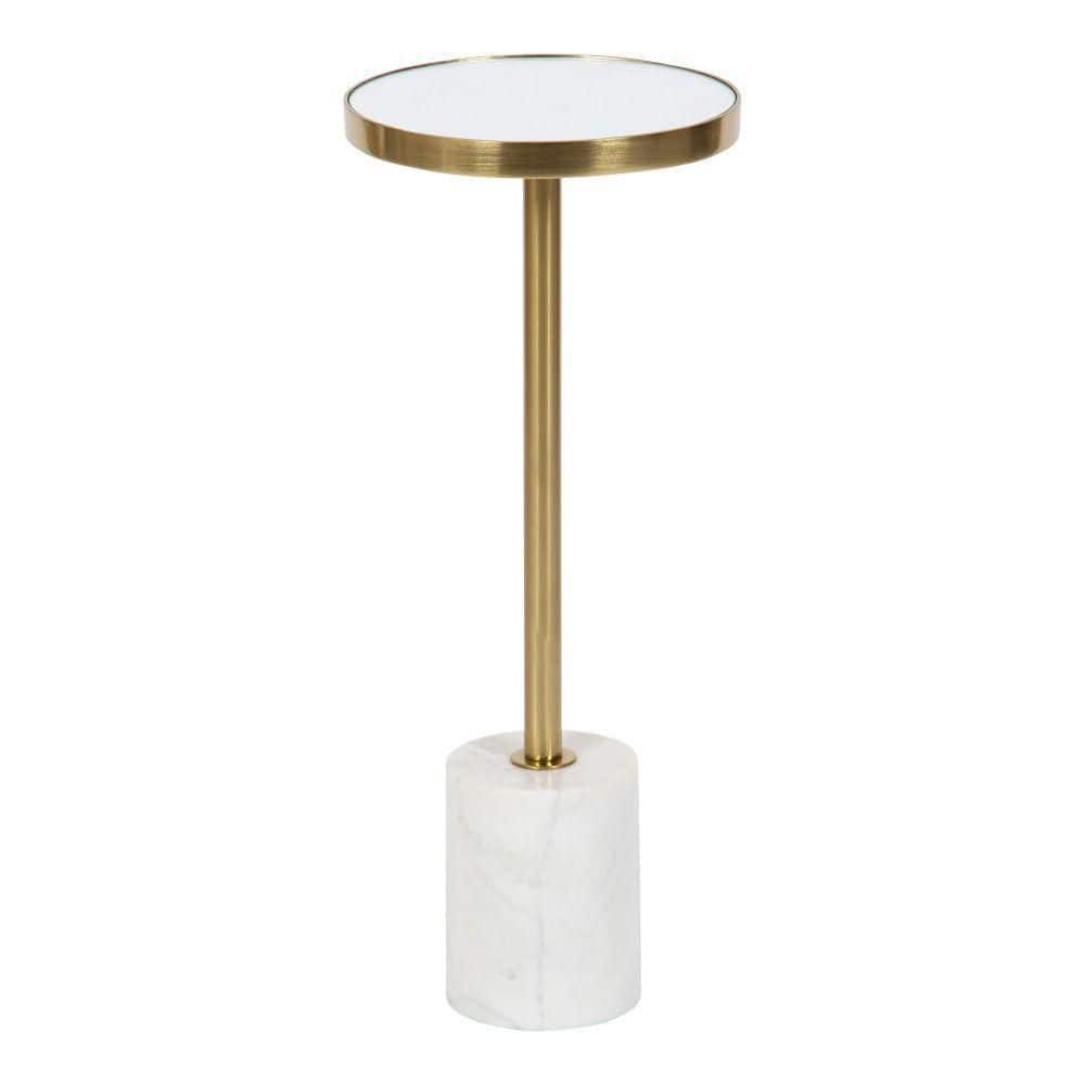 Kate and Laurel Hescott 10 in. W Gold Round Contemporary Metal End ...