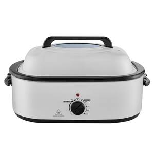 SKYSHALO Electric Roaster Oven, 24 qt in Silver, Turkey Roaster Oven ...