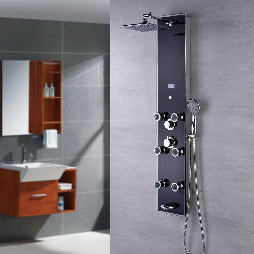 Buy 51 in. 6-Jet Full Body Shower System Panel with Rainfall Shower ...
