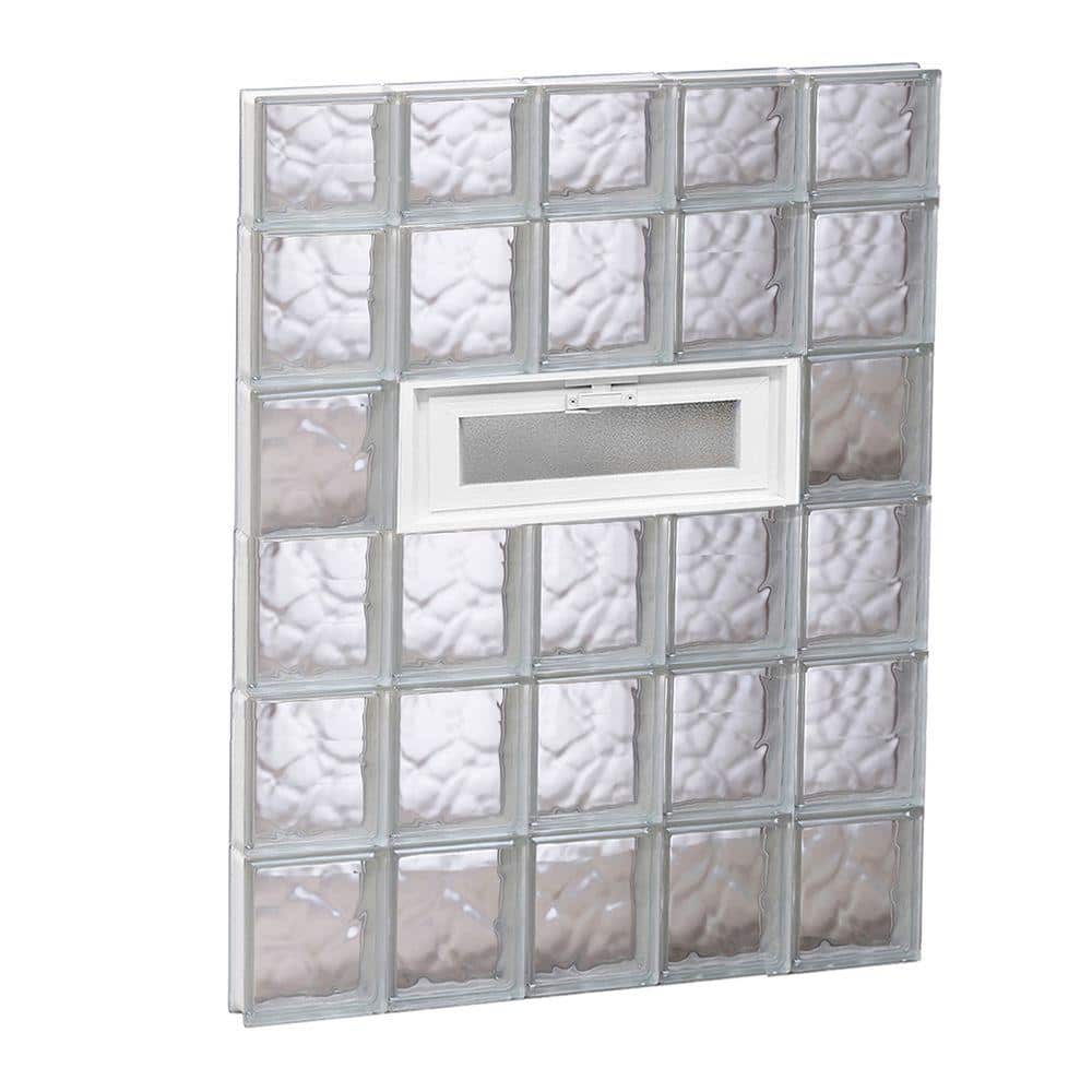 Clearly Secure 28.75 in. x 44.5 in. x 3.125 in. Frameless Wave Pattern ...
