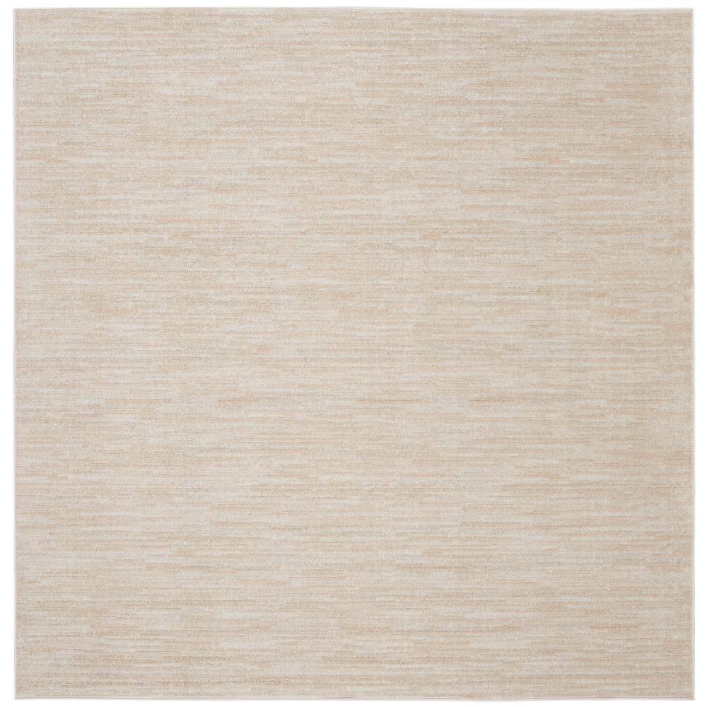 Nourison Essentials 5 ft. x 5 ft. Ivory Beige Square Solid Contemporary ...
