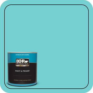 BEHR PREMIUM PLUS 8 oz. #P460-3 Soft Turquoise Satin Enamel Interior ...