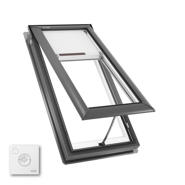 VELUX 21 in. x 37-7/8 in. Manual Venting Deck Mount Skylight with Laminated LowE3 Glass, Solar ...