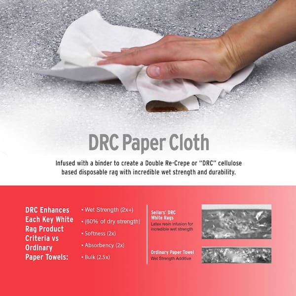 TOOLBOX Professional White Rags (200 Sheets; 10 in. W x 11 in. L Sheet ...