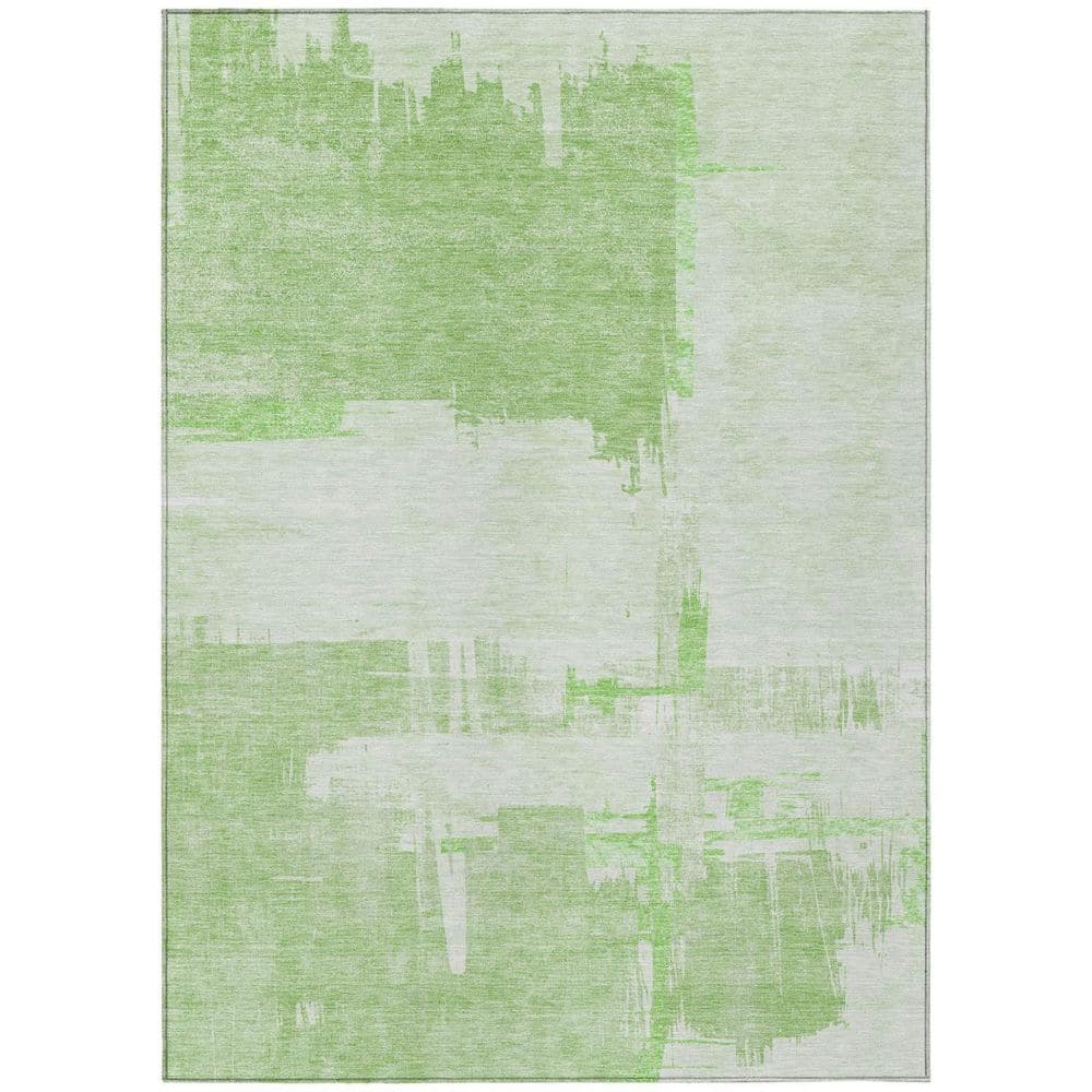 HomeRoots Green, Mint Green 9 ft. x 12 ft. Woven Abstract Polyester ...