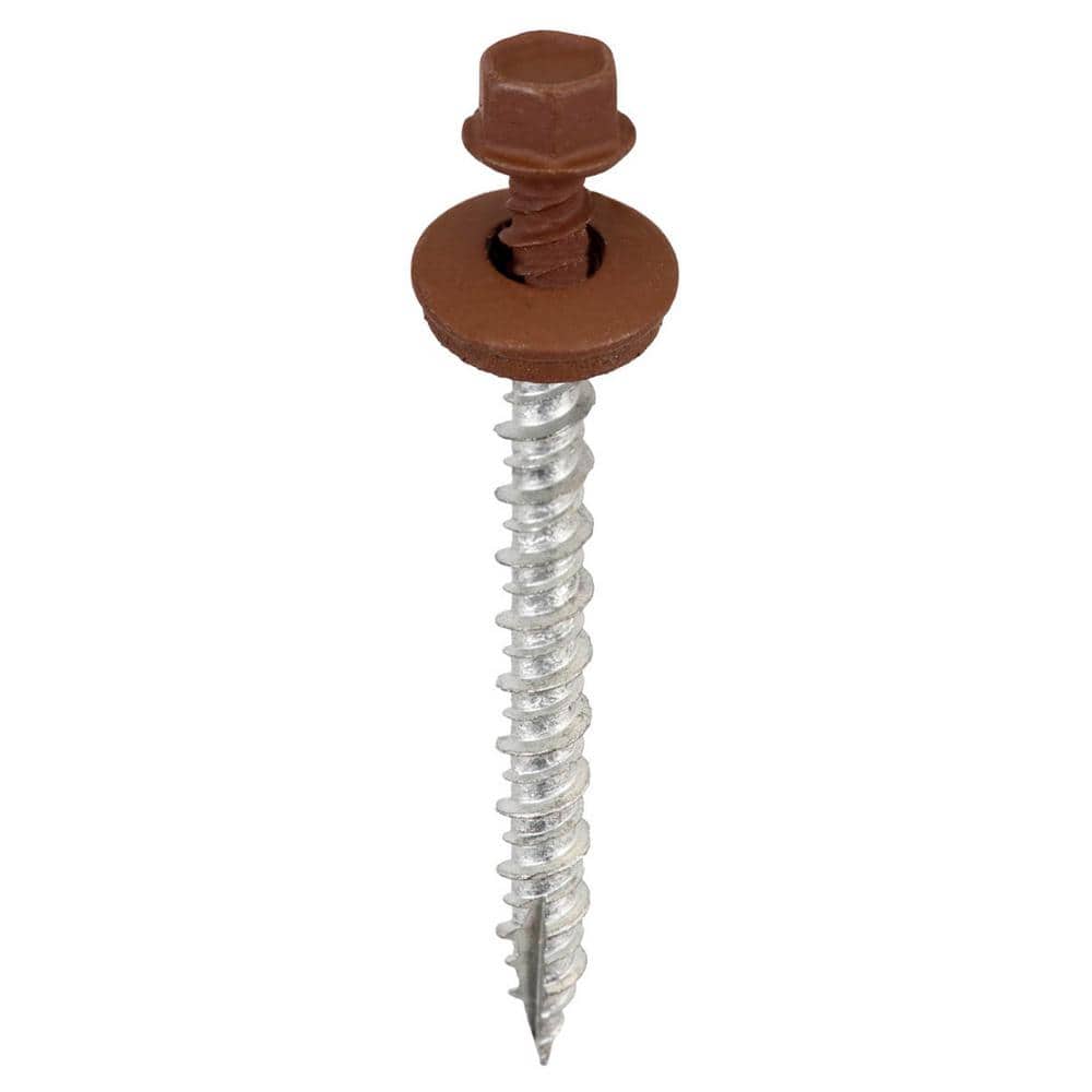 Acorn Hardware #9 X 2 inch Brown Hex Metal to Wood Screws (Bag of 250 ...