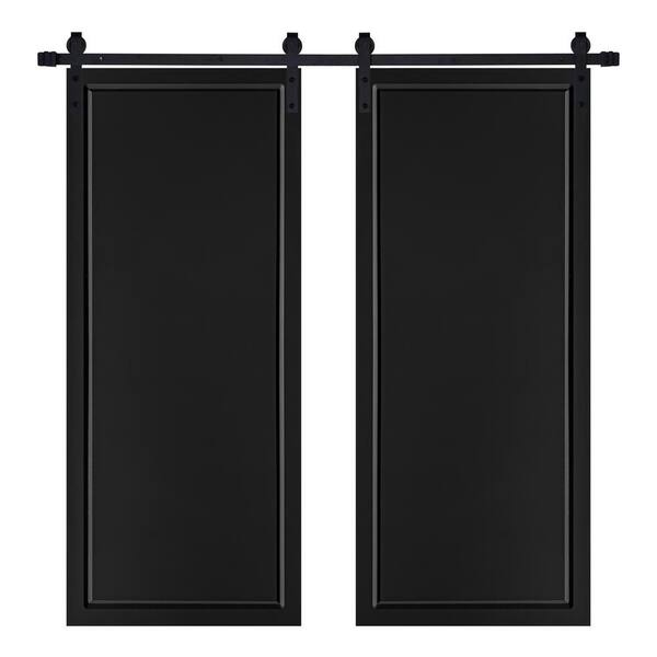 AIOPOP HOME Modern ONE PANEL Designed 56 in. x 80 in. MDF Panel Black ...