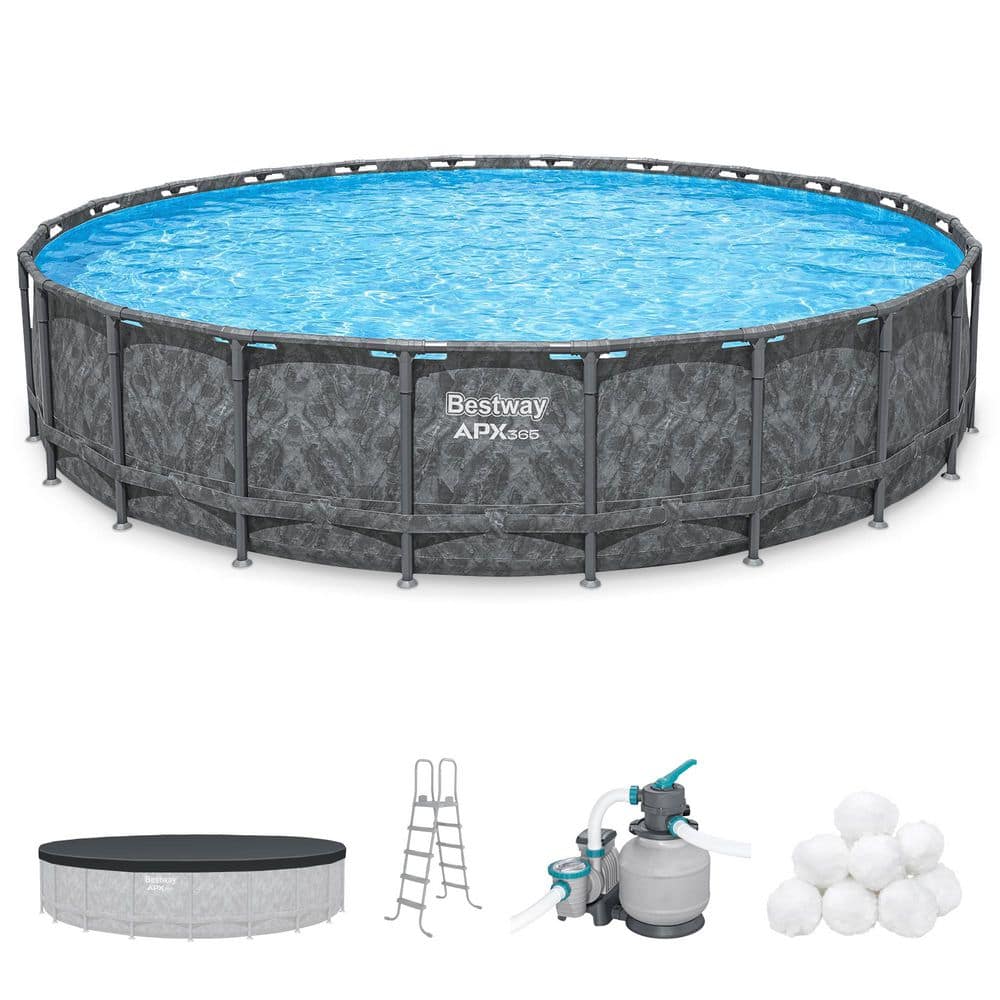 Reviews for Bestway 365 22 ft. x 52 in. Round Above Ground Swimming Pool Set with Pump and ...