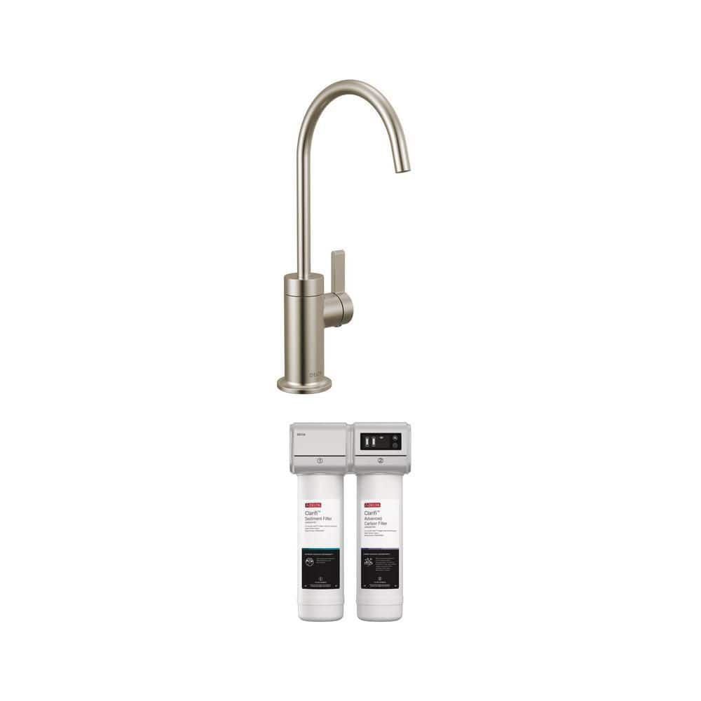 Delta 10.81 in. Stainless Faucet for Cold-Water Dispenser and Clarifi 2 ...