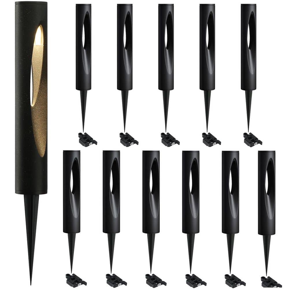 BYBLIGHT Low Voltage Black Aluminum Integrated LED Hardwired Weather ...