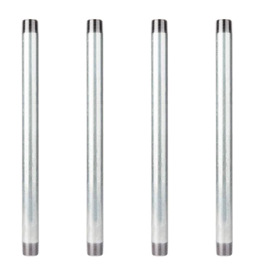 PIPE DECOR 1 in. x 1.5 ft. Galvanized Steel Pipe (4-Pack) PDG P1X18-4 ...