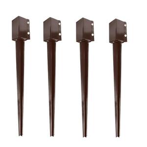 NVNOO 4 in. x 4 in. x 24 in. Metal Fencing End T-Posts Anchor for Patio ...