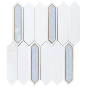Ivy Hill Tile Zip Calacatta 1.93 in. x 0.39 in. Polished Marble and ...