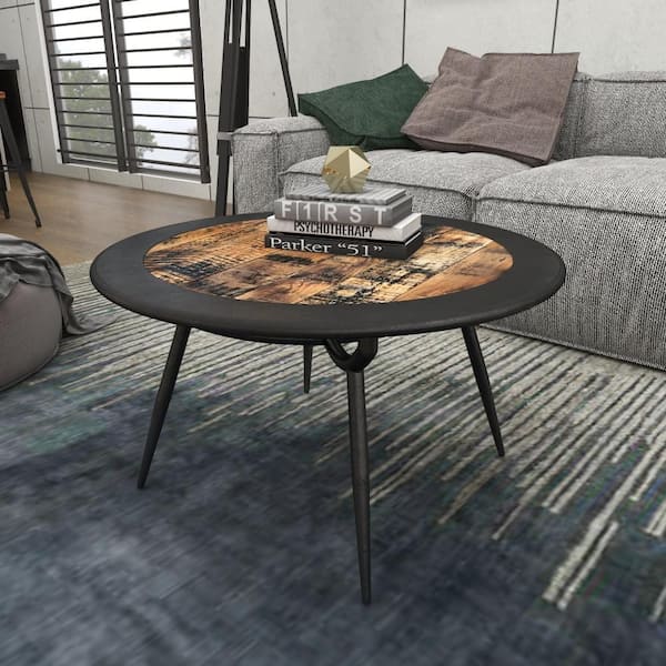 Round industrial coffee table store