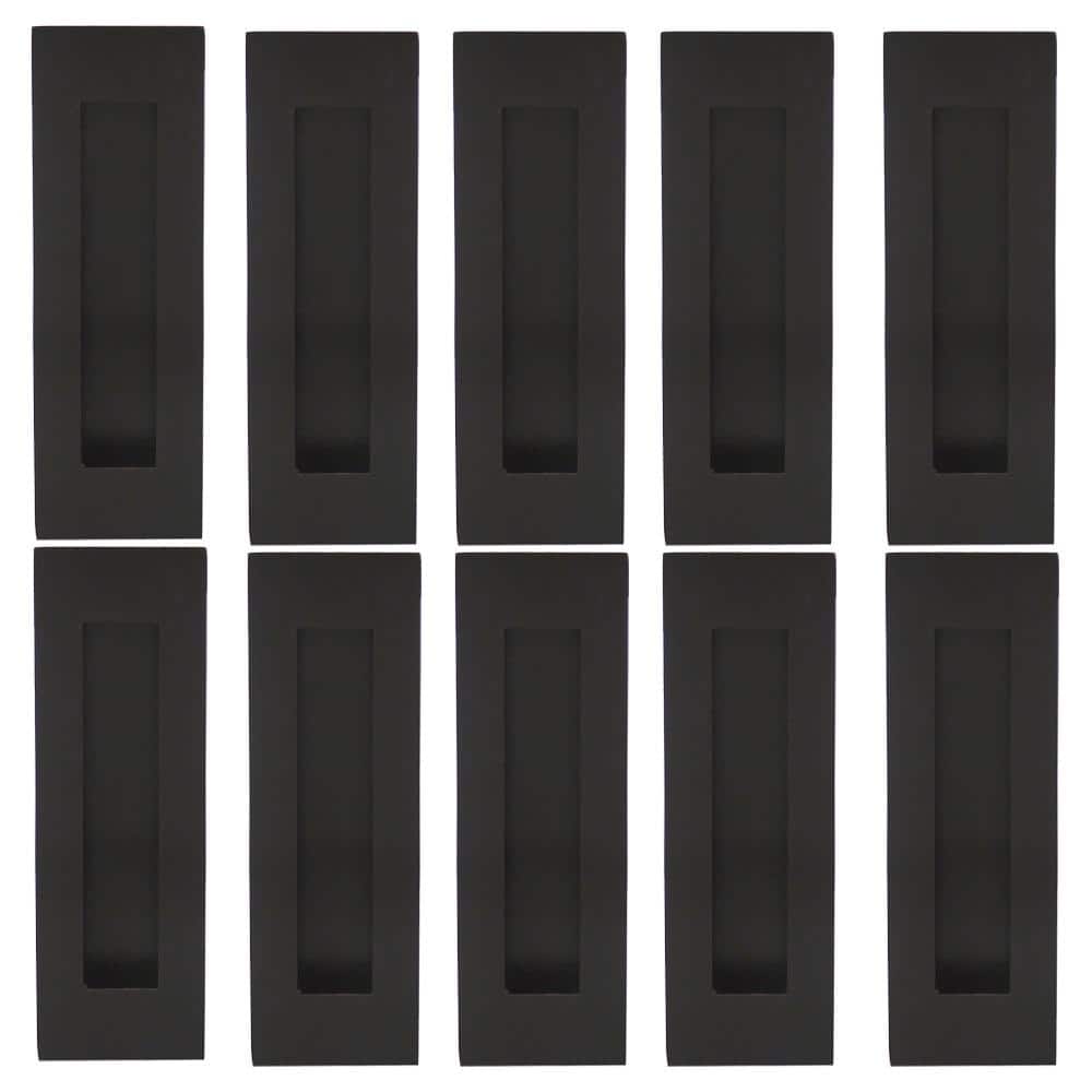 INOX FHIX 7-1/16 in. L Graphite Black Stainless Steel Rectangular Flush Cup Pull (10-Pack ...