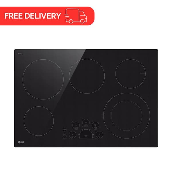 LG 30 in. 5 Elements Radiant Electric Cooktop in Black with UltraHeat 3 ...