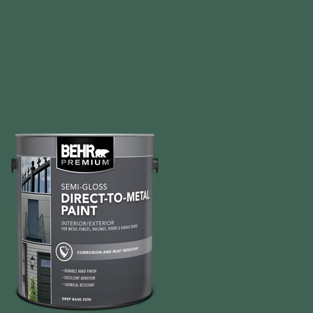 BEHR PREMIUM 1 gal. #M430-7 Green Agate Semi-Gloss Direct to Metal ...