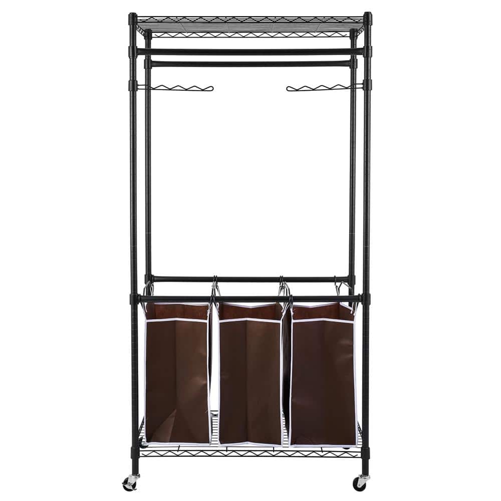 Karl home Black Iron Clothes Rack 35.44 in. W x 73.23 in. H ...