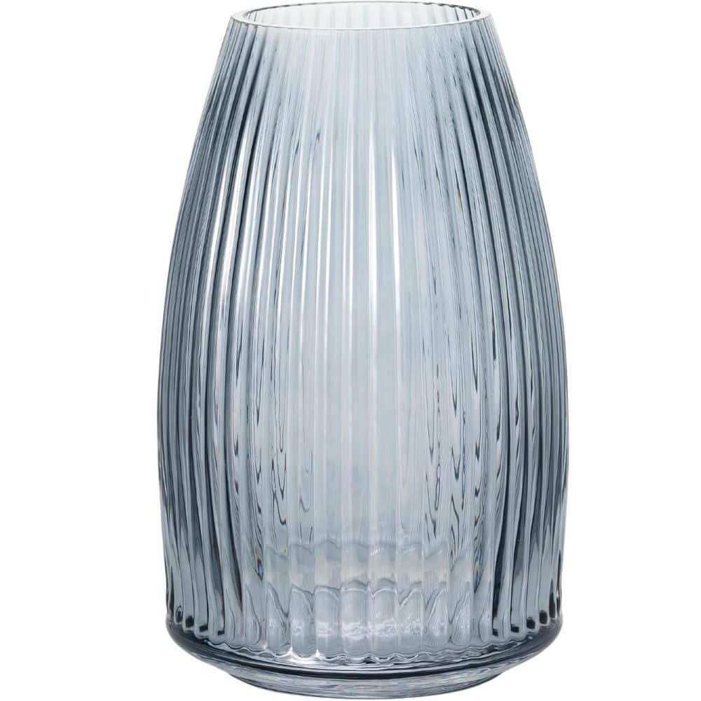 8 in. Gray Glass Round Decorative Vase for Modern Home Decor UMNFPFL ...
