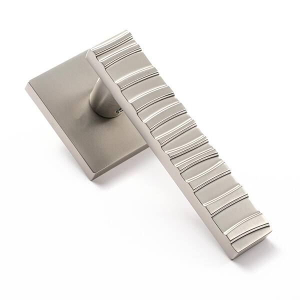 McBowery Groove Satin Nickel Passage Hall/Closet Modern Door Handle ...