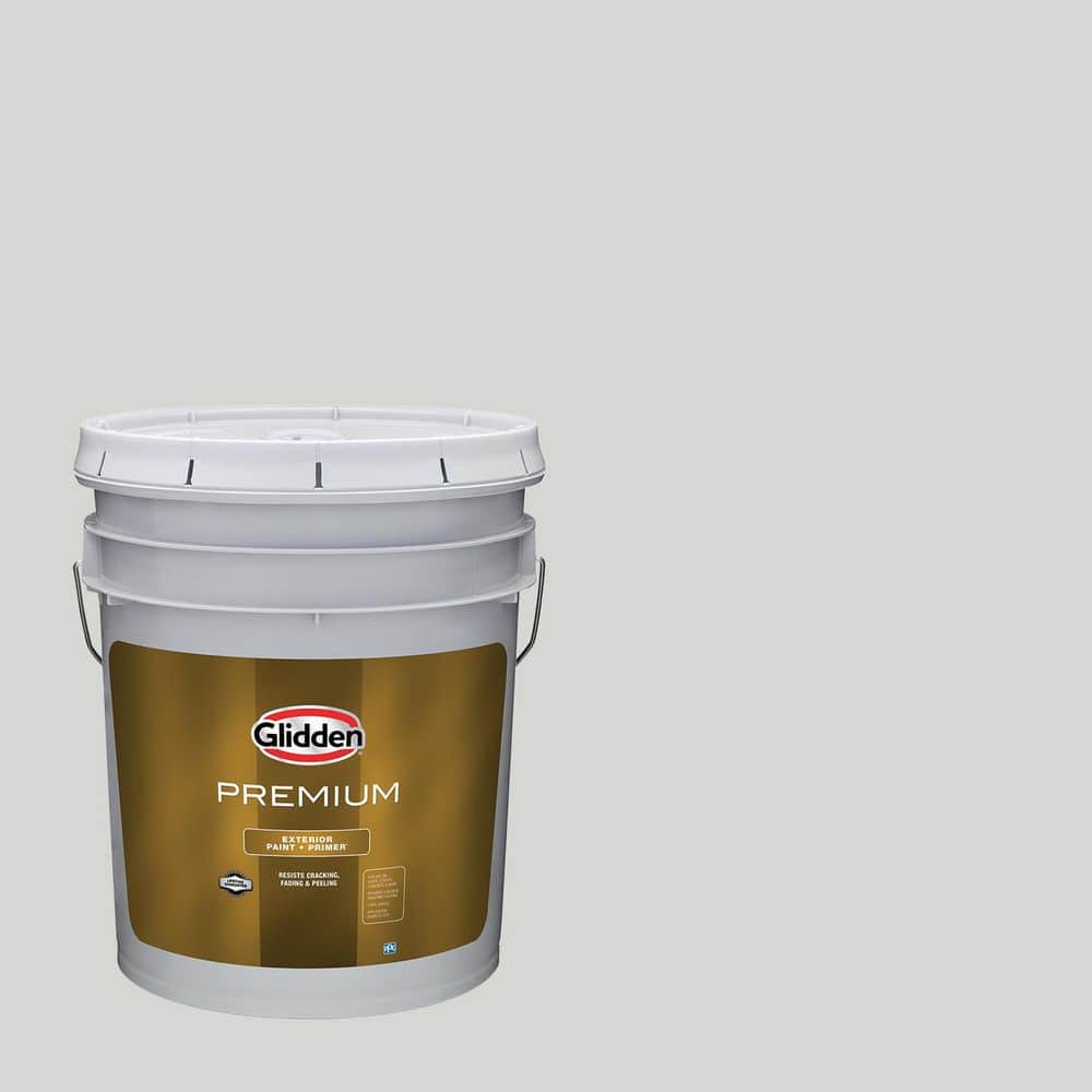 Glidden Premium 5 gal. PPG1010-2 Fog Semi-Gloss Exterior Latex Paint ...